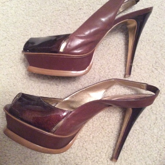 bebe | Shoes | Rare Bebe Zahara Brown Patonleather Platform Heel | Poshmark